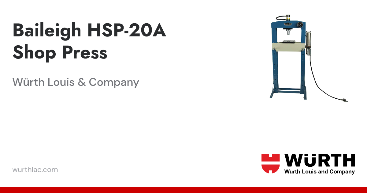 Baileigh HSP-20A Shop Press | Würth Louis & Company