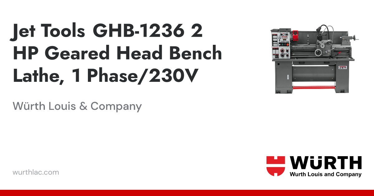 Jet Tools GHB-1236 2 HP Geared Head Bench Lathe, 1 Phase/230V | Würth ...