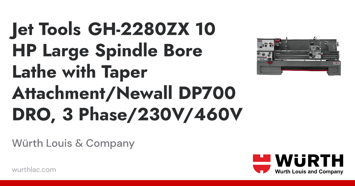 Jet Tools GH-2280ZX 10 HP Large Spindle Bore Lathe with Taper ...