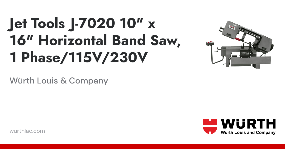 Jet Tools J-7020 10" x 16" Horizontal Band Saw, 1 Phase/115V/230V ...