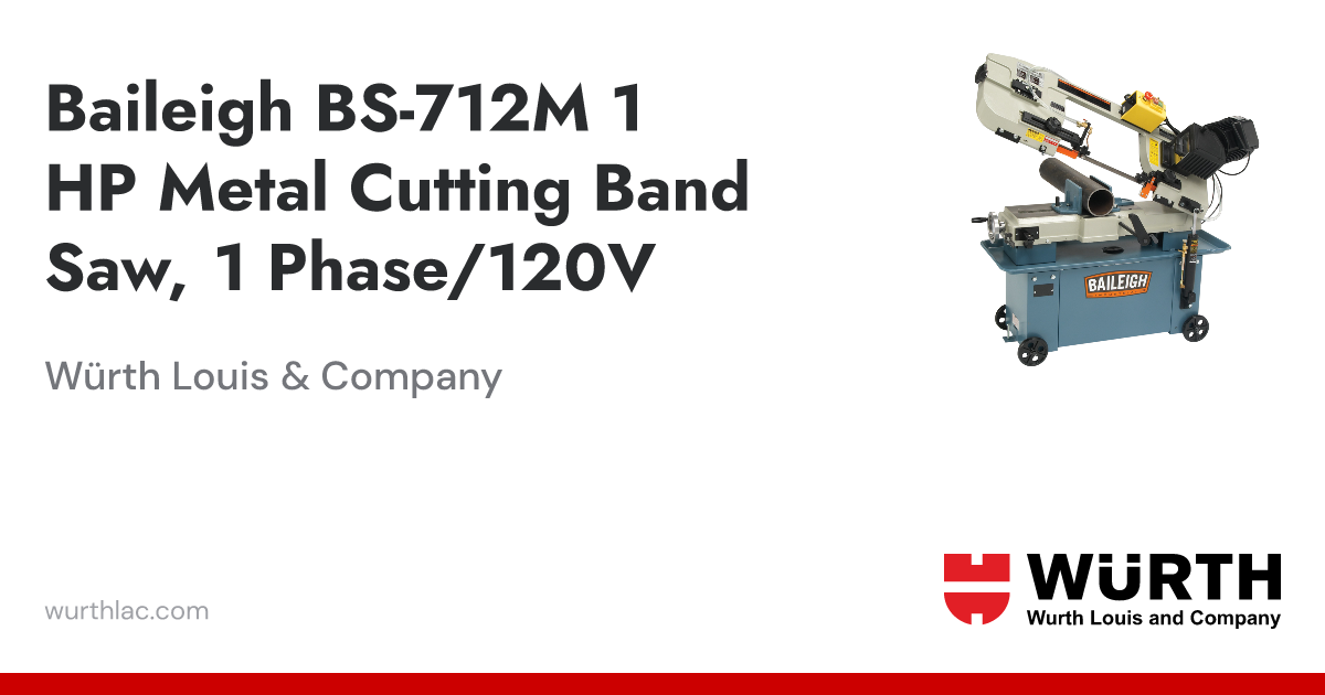 Baileigh BS-712M 1 HP Metal Cutting Band Saw, 1 Phase/120V | Würth ...
