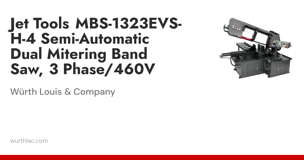 Jet Tools MBS-1323EVS-H-4 Semi-Automatic Dual Mitering Band Saw, 3 ...