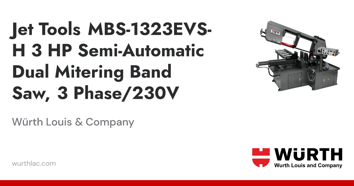 Jet Tools MBS-1323EVS-H 3 HP Semi-Automatic Dual Mitering Band Saw, 3 ...