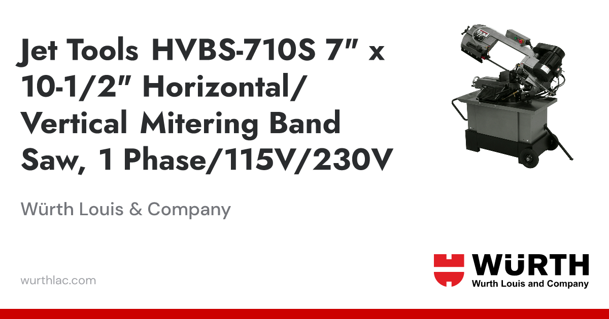 Jet Tools HVBS-710S 7" x 10-1/2" Horizontal/Vertical Mitering Band Saw, 1 Phase/115V/230V ...
