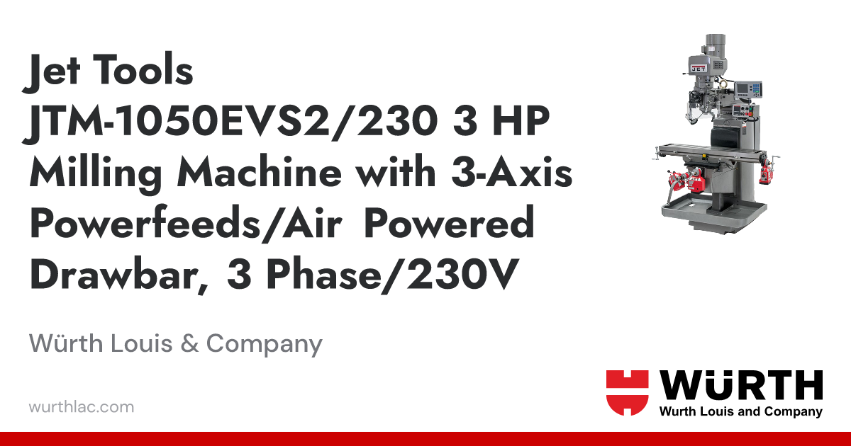 Jet Tools JTM-1050EVS2/230 3 HP Milling Machine with 3-Axis Powerfeeds ...
