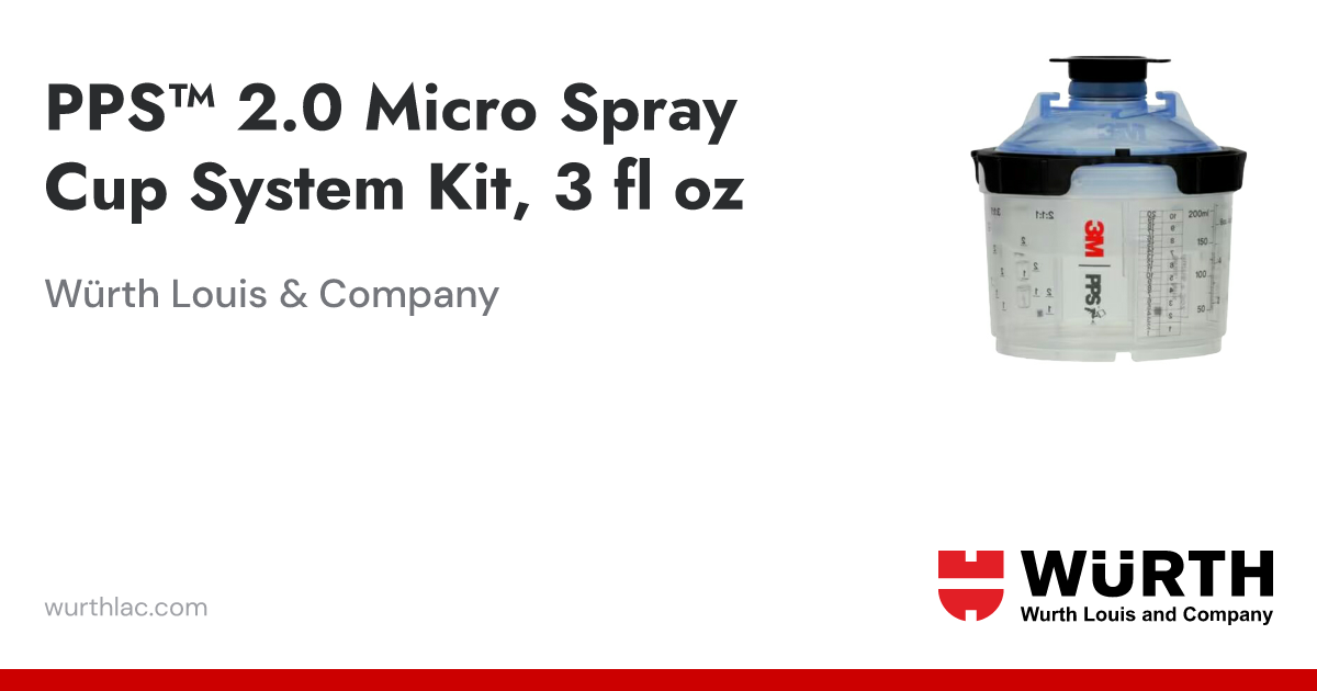 PPS™ 2.0 Micro Spray Cup System Kit, 3 fl oz | Würth Louis & Company