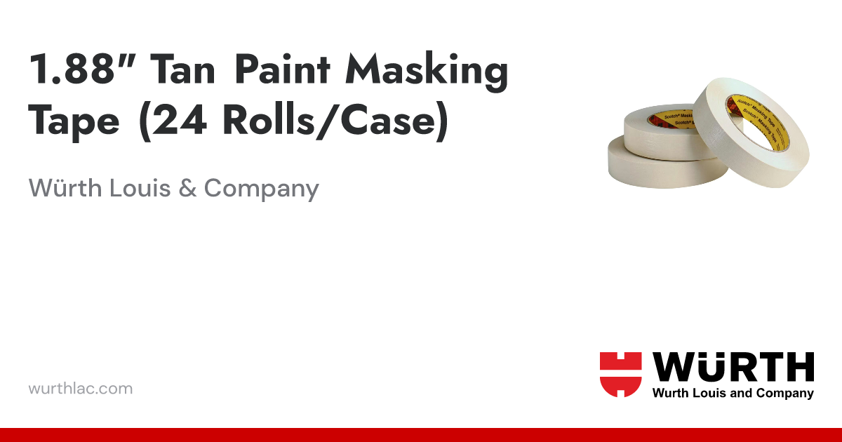 1.88" Tan Paint Masking Tape (24 Rolls/Case) | Würth Louis & Company
