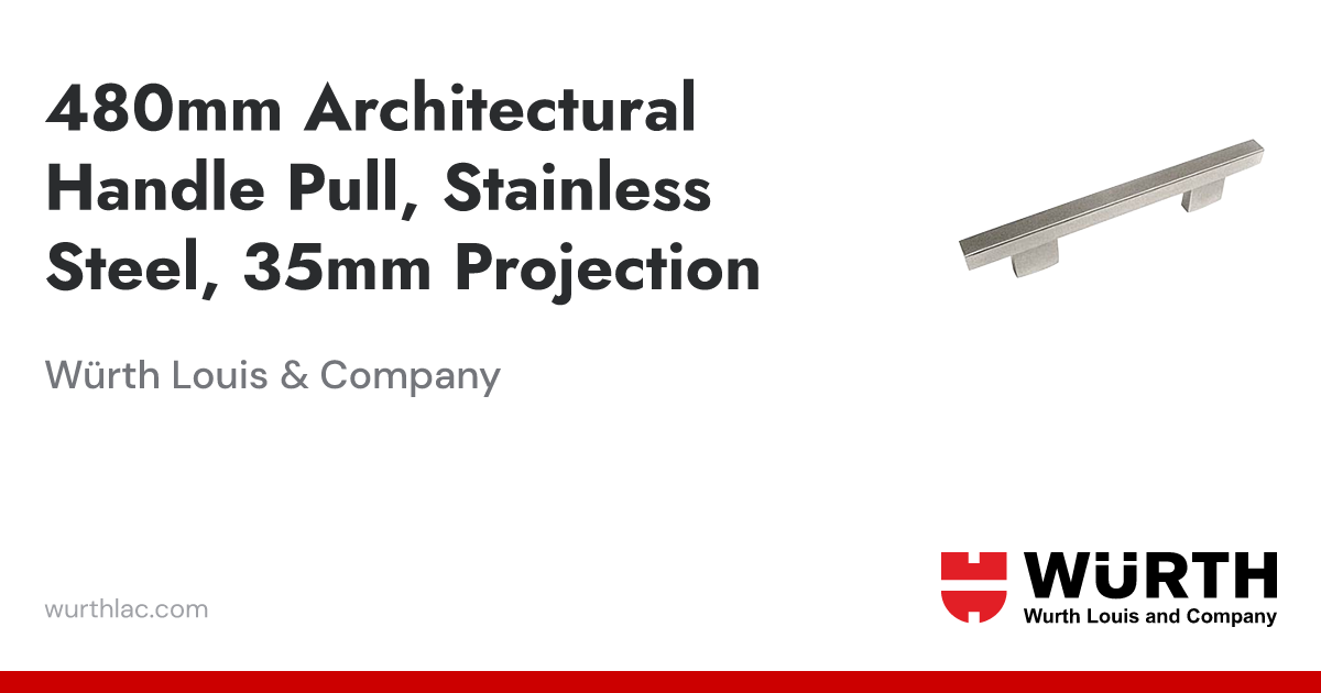 480mm Architectural Handle Pull, Stainless Steel, 35mm Projection ...