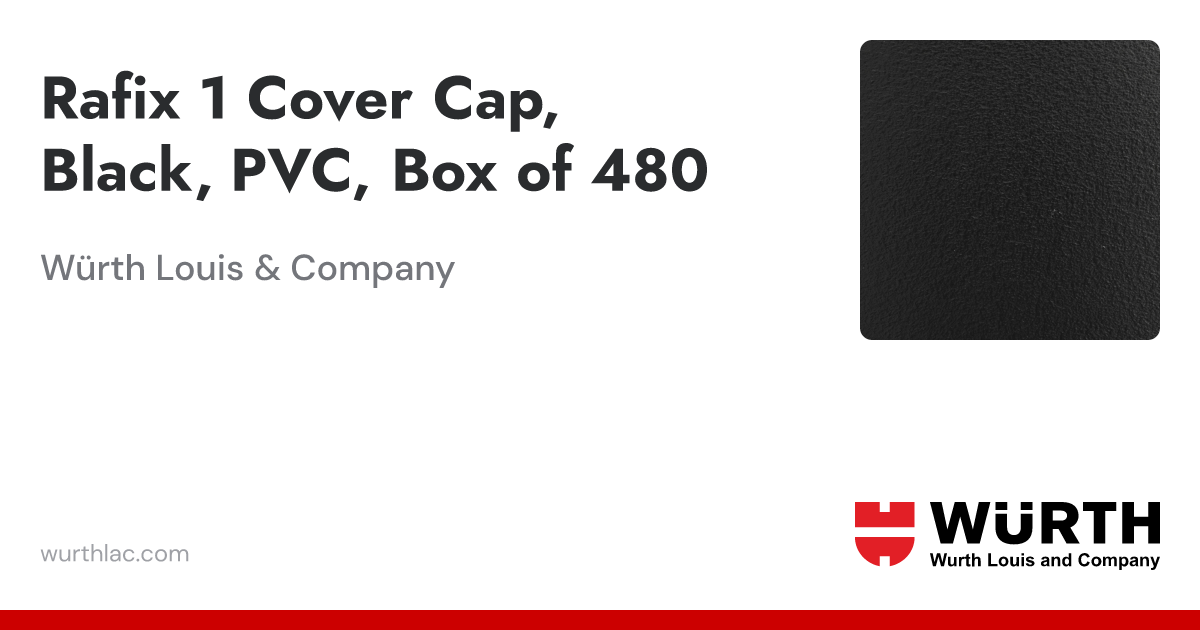 Rafix 1 Cover Cap, Black, PVC, Box of 480 | Würth Louis & Company