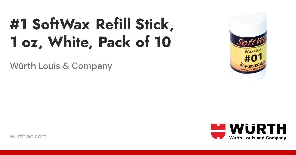 #1 SoftWax Refill Stick, 1 oz, White, Pack of 10 | Würth Louis & Company