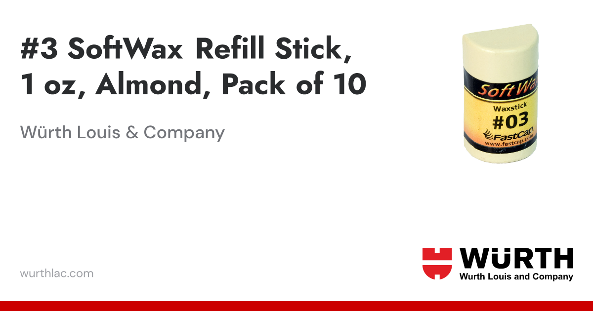 #3 SoftWax Refill Stick, 1 oz, Almond, Pack of 10 | Würth Louis & Company