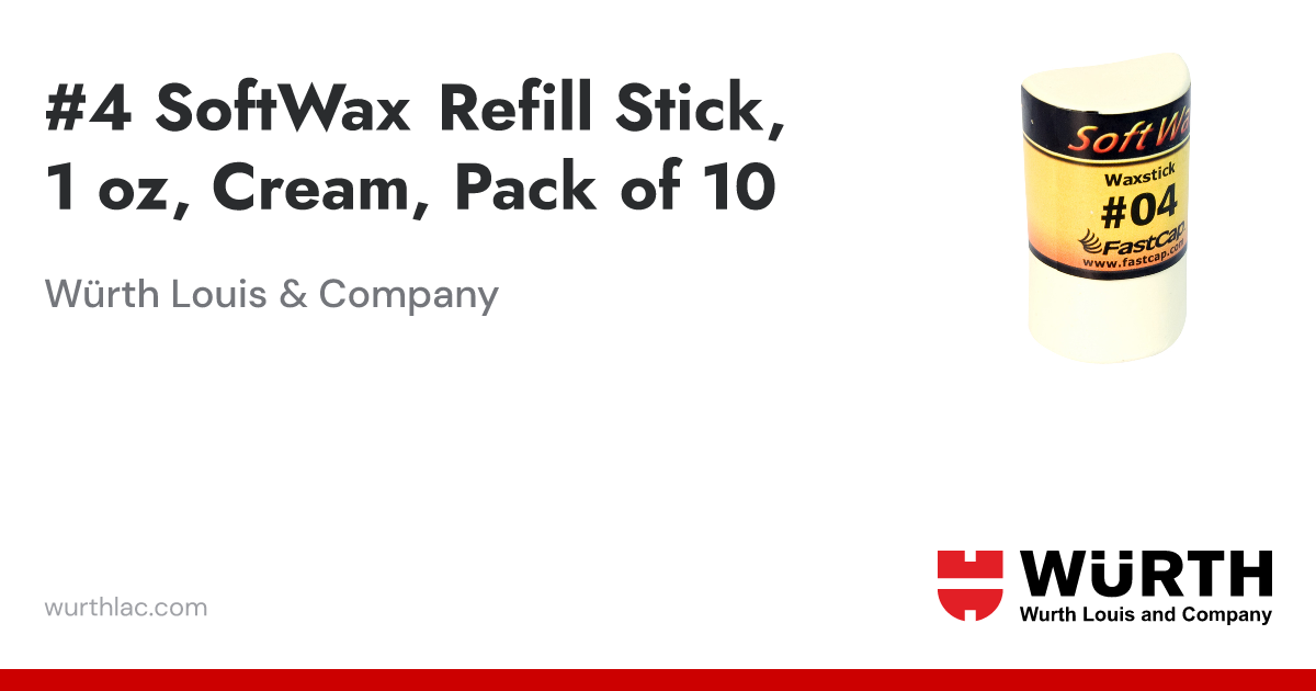 #4 SoftWax Refill Stick, 1 oz, Cream, Pack of 10 | Würth Louis & Company