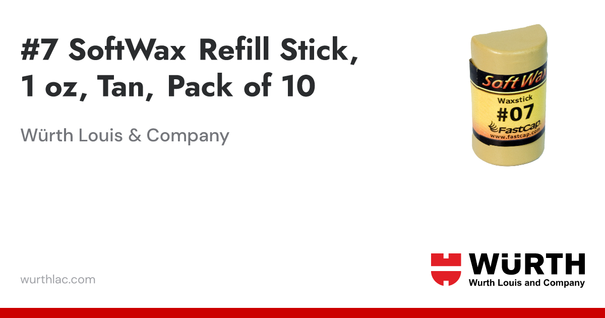 #7 SoftWax Refill Stick, 1 oz, Tan, Pack of 10 | Würth Louis & Company
