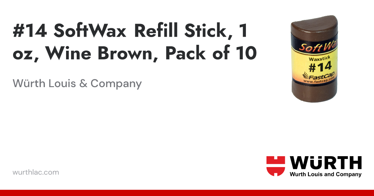 #14 SoftWax Refill Stick, 1 oz, Wine Brown, Pack of 10 | Würth Louis ...