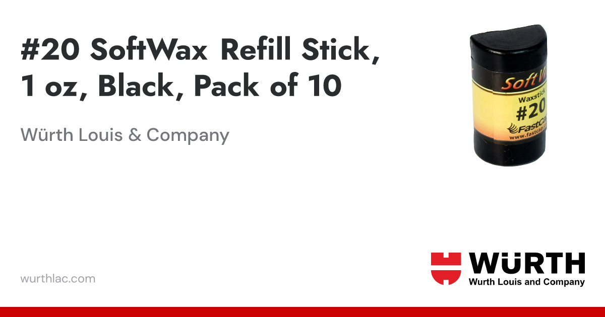 #20 SoftWax Refill Stick, 1 oz, Black, Pack of 10 | Würth Louis & Company