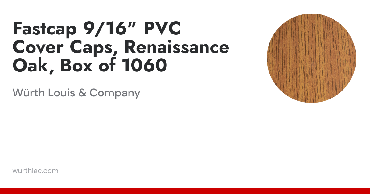 Fastcap 9/16" PVC Cover Caps, Renaissance Oak, Box of 1060 | Würth ...