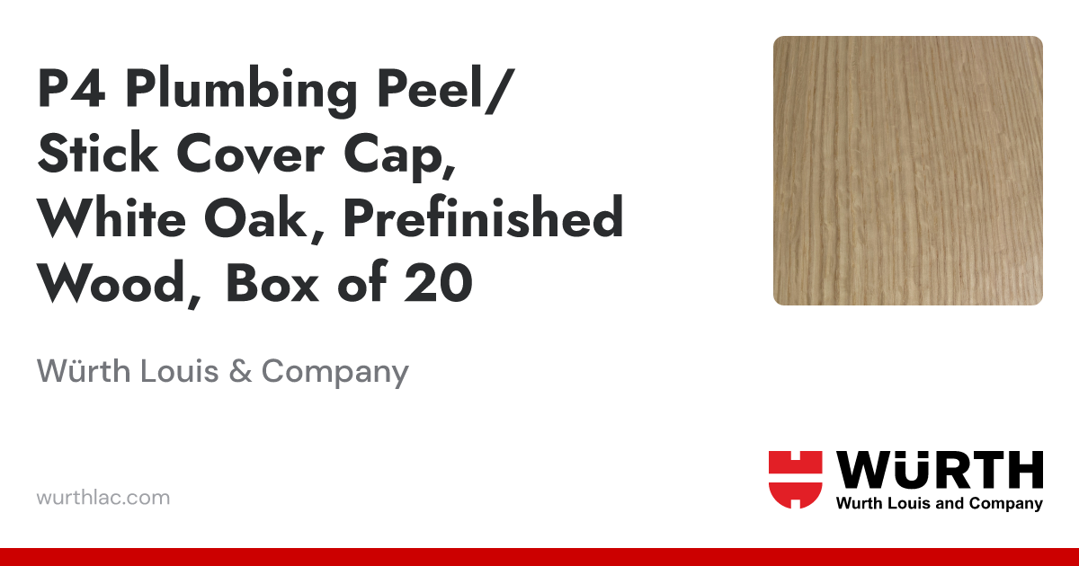 P4 Plumbing Peel/Stick Cover Cap, White Oak, Prefinished Wood, Box of ...