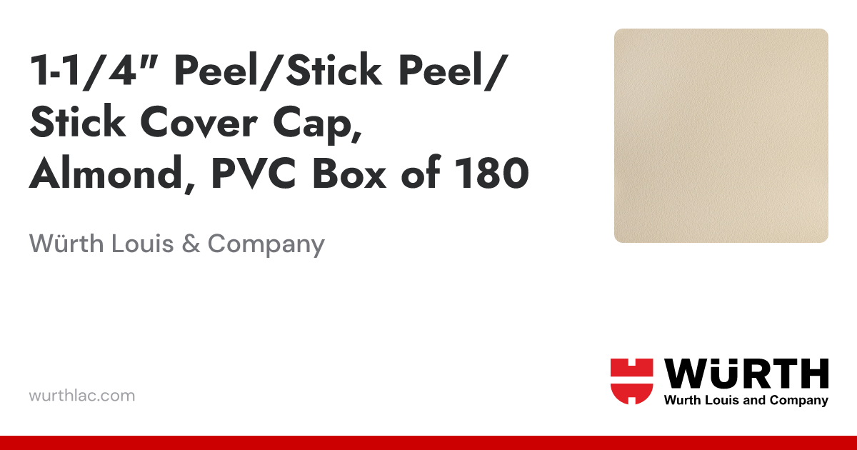 1-1/4" Peel/Stick Peel/Stick Cover Cap, Almond, PVC Box of 180 | Würth ...