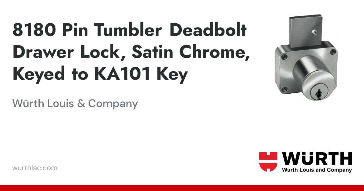 8180 Pin Tumbler Deadbolt Drawer Lock, Satin Chrome, Keyed to KA101 Key ...