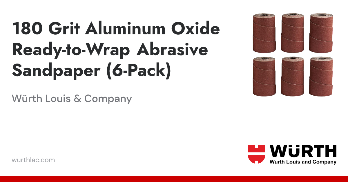 180 Grit Aluminum Oxide Ready-to-Wrap Abrasive Sandpaper (6-Pack ...