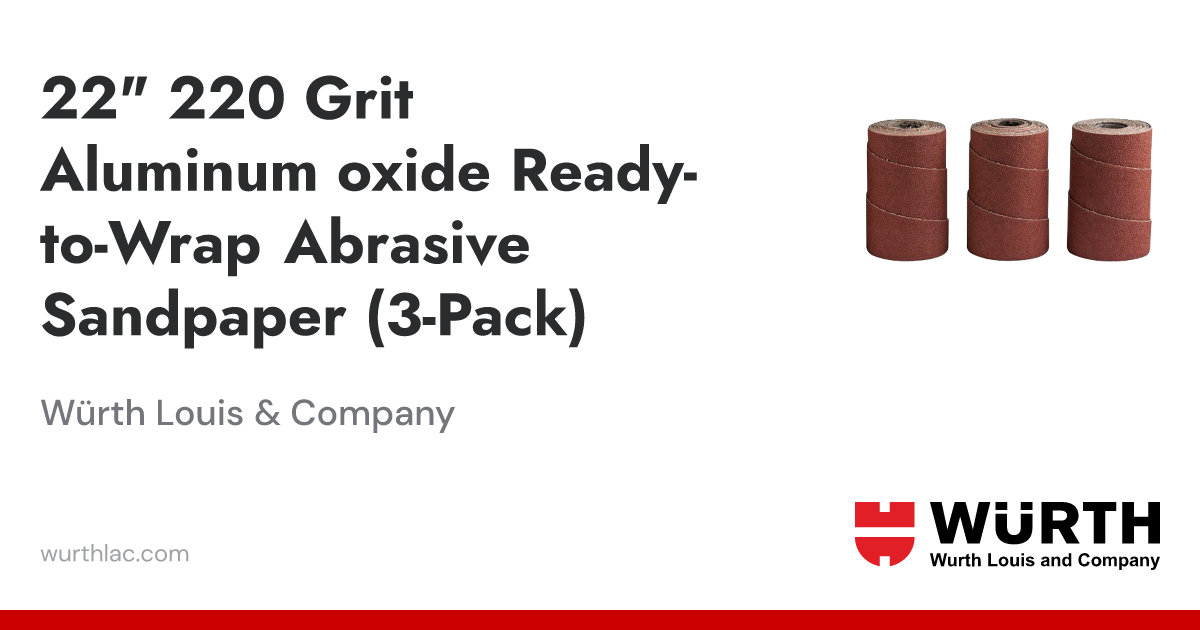22" 220 Grit Aluminum oxide Ready-to-Wrap Abrasive Sandpaper (3-Pack ...
