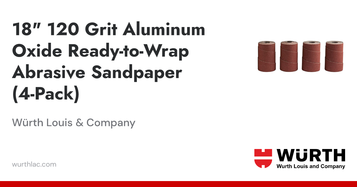 18" 120 Grit Aluminum Oxide Ready-to-Wrap Abrasive Sandpaper (4-Pack ...