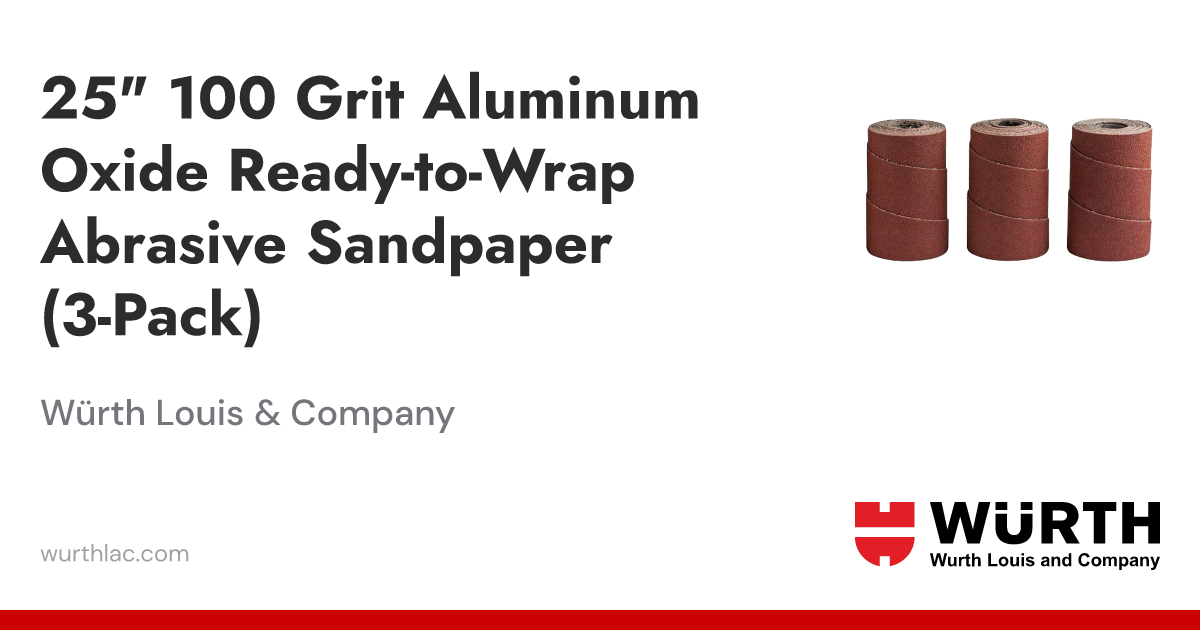25" 100 Grit Aluminum Oxide Ready-to-Wrap Abrasive Sandpaper (3-Pack ...