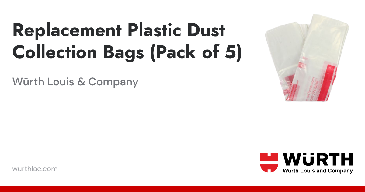 Replacement Plastic Dust Collection Bags (Pack of 5) | Würth Louis ...