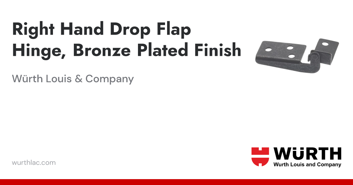 Right Hand Drop Flap Hinge, Bronze Plated Finish | Würth Louis & Company
