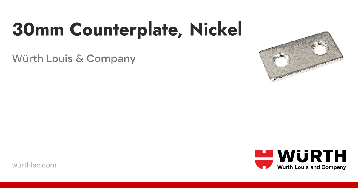 30mm Counterplate, Nickel | Würth Louis & Company