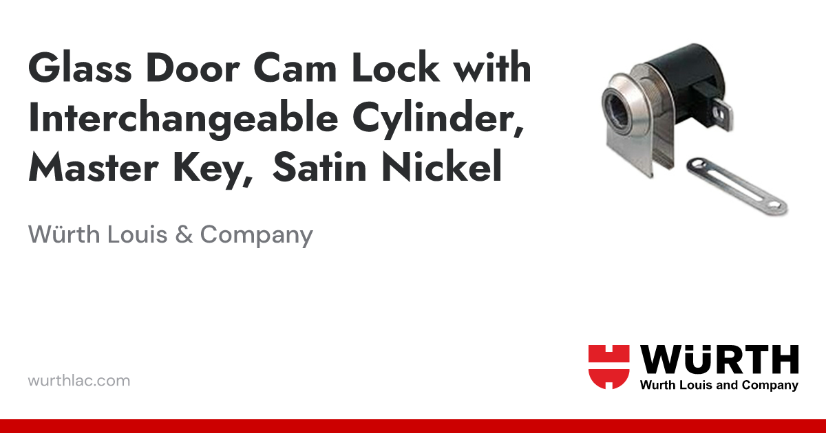Glass Door Cam Lock with Interchangeable Cylinder, Master Key, Satin ...