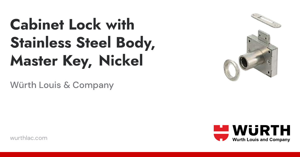 Cabinet Lock with Stainless Steel Body, Master Key, Nickel | Würth ...