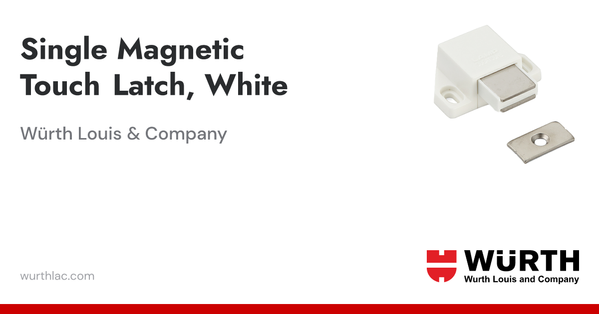Single Magnetic Touch Latch, White | Würth Louis & Company