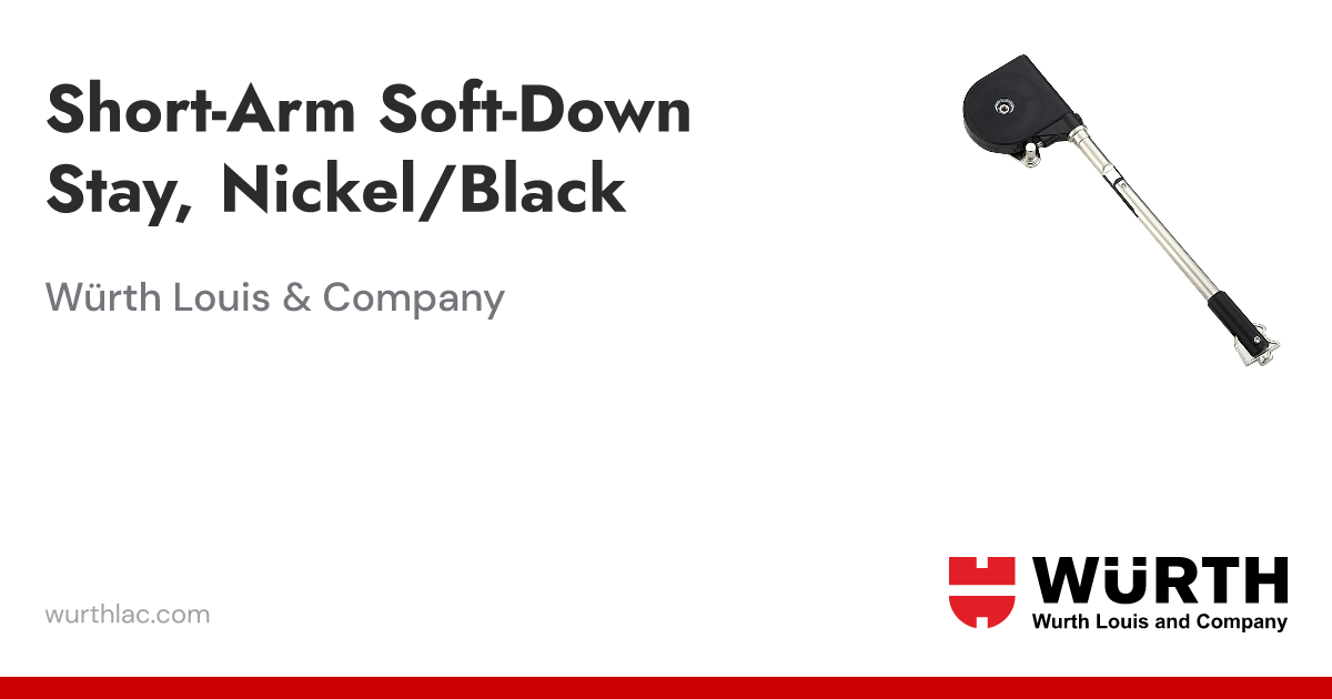 Short-Arm Soft-Down Stay, Nickel/Black | Würth Louis & Company