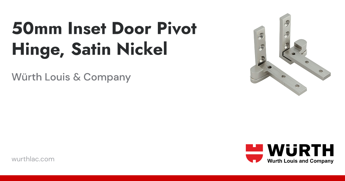50mm Inset Door Pivot Hinge, Satin Nickel | Würth Louis & Company