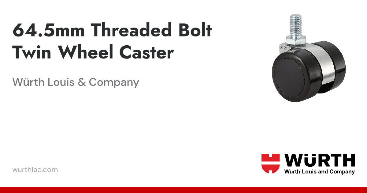 64.5mm Threaded Bolt Twin Wheel Caster | Würth Louis & Company