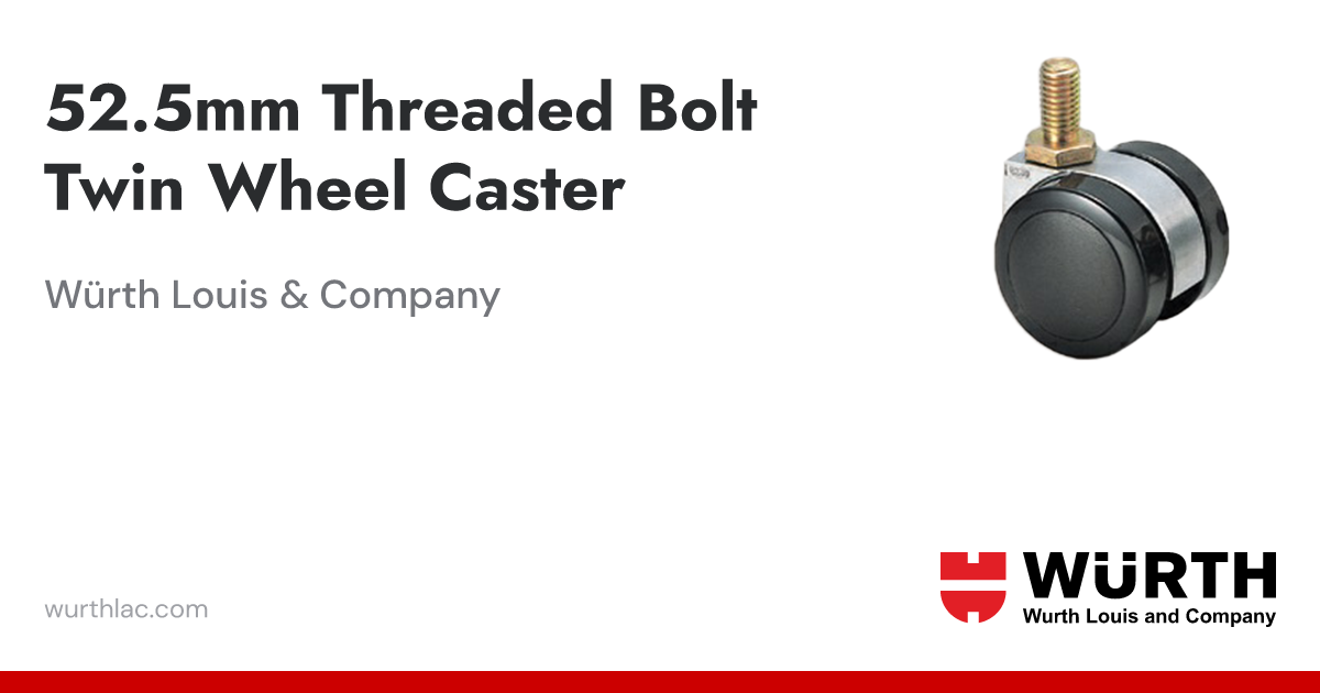 52.5mm Threaded Bolt Twin Wheel Caster | Würth Louis & Company