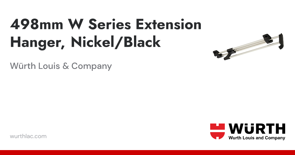 498mm W Series Extension Hanger, Nickel/Black | Würth Louis & Company