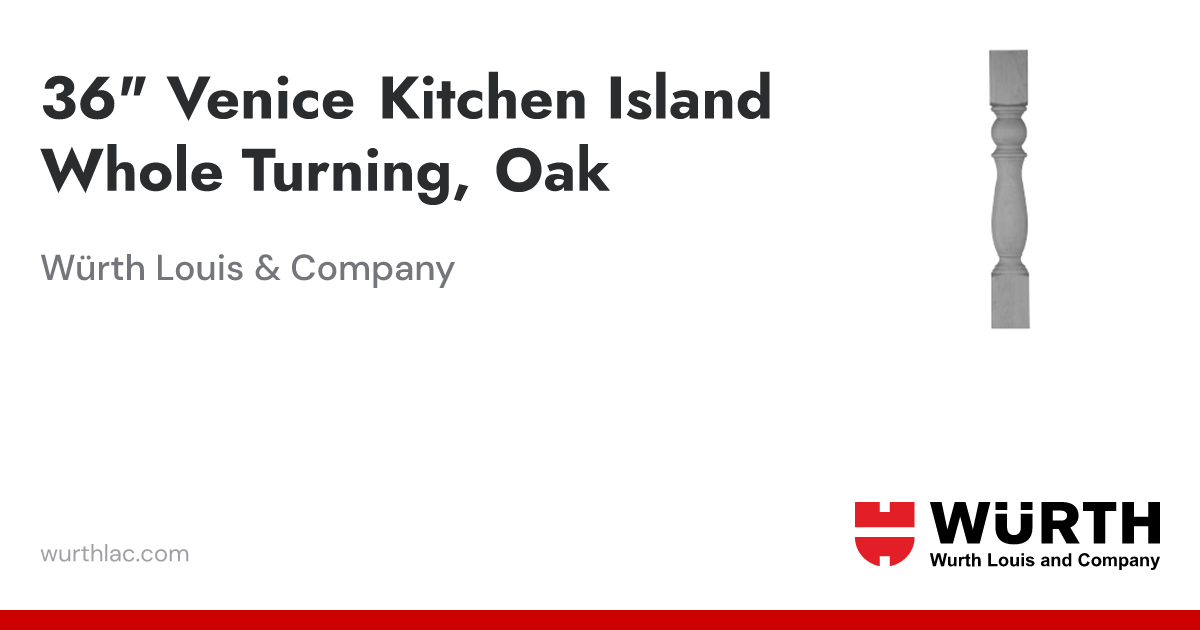 36" Venice Kitchen Island Whole Turning, Oak | Würth Louis & Company