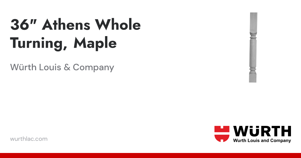 36" Athens Whole Turning, Maple | Würth Louis & Company