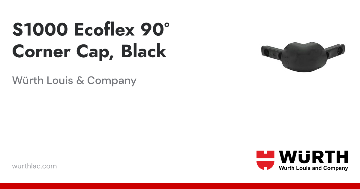 S1000 Ecoflex 90° Corner Cap, Black | Würth Louis & Company