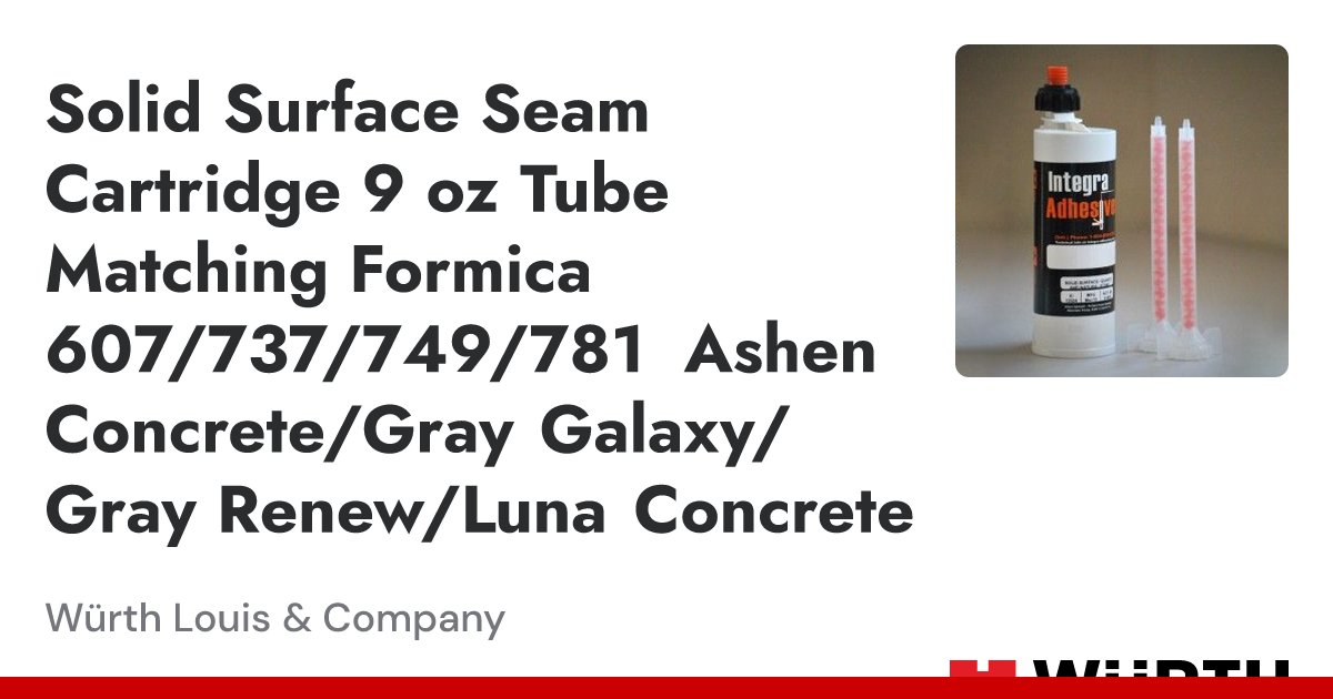 Solid Surface Seam Cartridge 9 oz Tube Matching Formica 607/737/749/781 Ashen Concrete/Gray ...