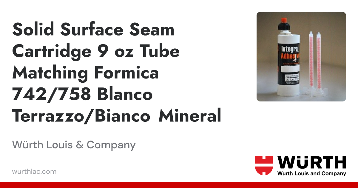 Solid Surface Seam Cartridge 9 oz Tube Matching Formica 742/758 Blanco Terrazzo/Bianco Mineral ...