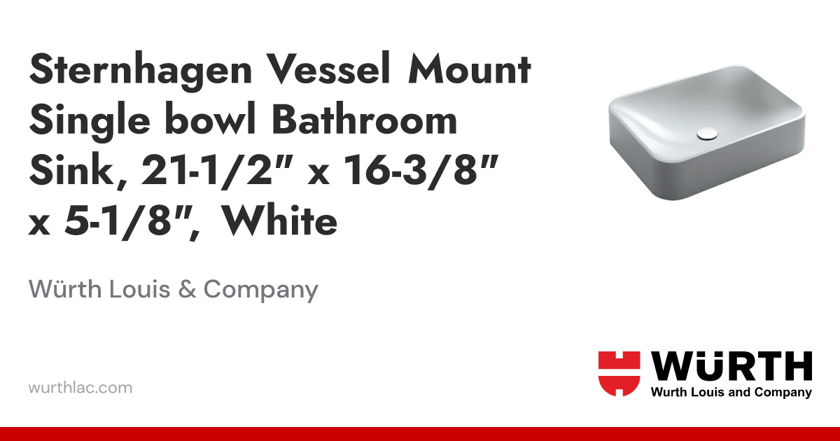 Sternhagen Vessel Mount Single bowl Bathroom Sink, 21-1/2" x 16-3/8" x ...