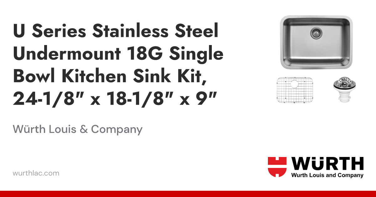 U Series Stainless Steel Undermount 18G Single Bowl Kitchen Sink Kit ...