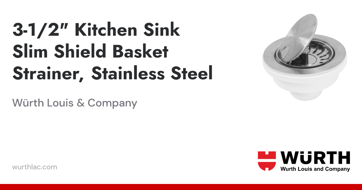 3-1/2" Kitchen Sink Slim Shield Basket Strainer, Stainless Steel ...