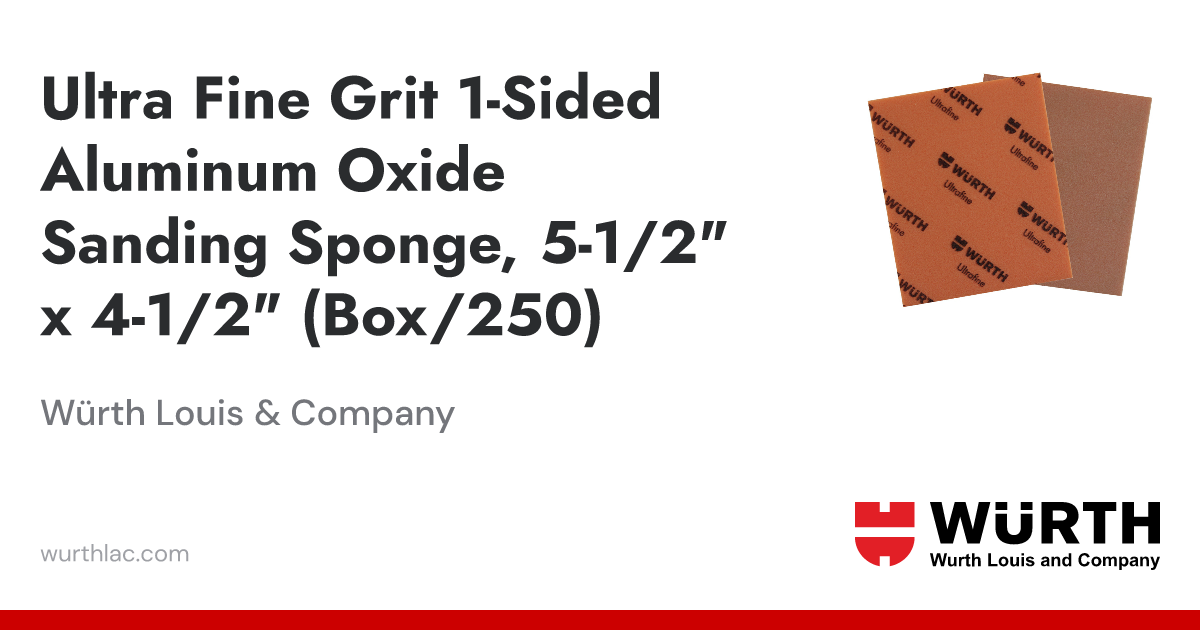 Ultra Fine Grit 1-Sided Aluminum Oxide Sanding Sponge, 5-1/2" x 4-1/2 ...