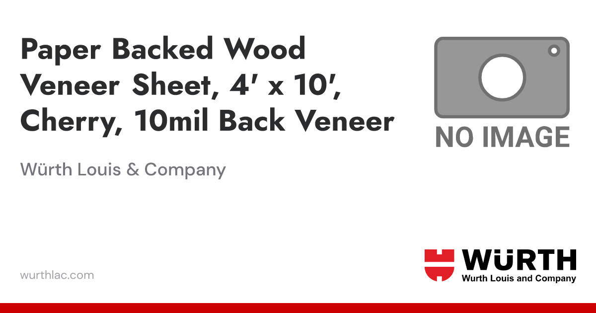 Paper Backed Wood Veneer Sheet, 4' x 10', Cherry, 10mil Back Veneer ...