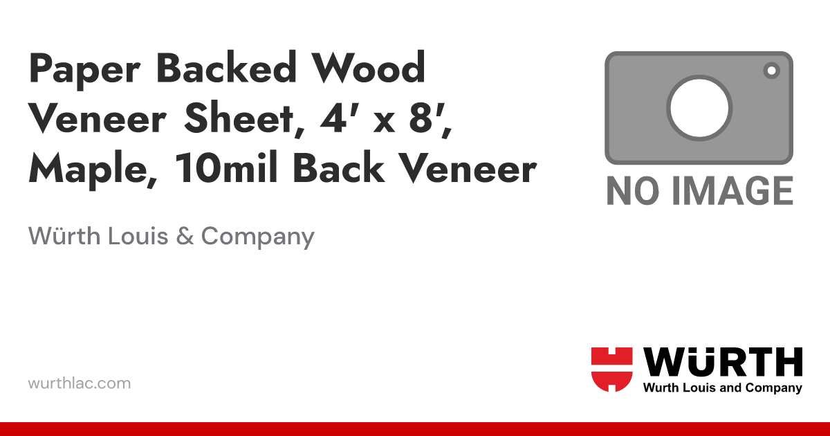 Paper Backed Wood Veneer Sheet, 4' x 8', Maple, 10mil Back Veneer ...