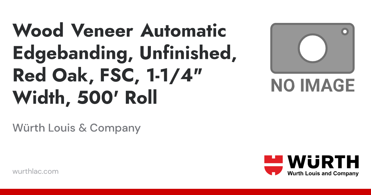 Wood Veneer Automatic Edgebanding, Unfinished, Red Oak, FSC, 1-1/4 ...